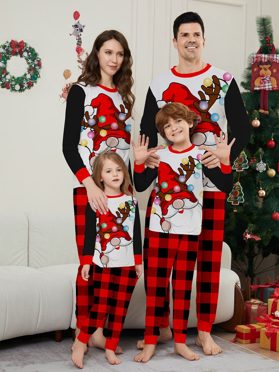 Colorful Lights White Bearded Santa Family Pajama Set– JOYINBOX