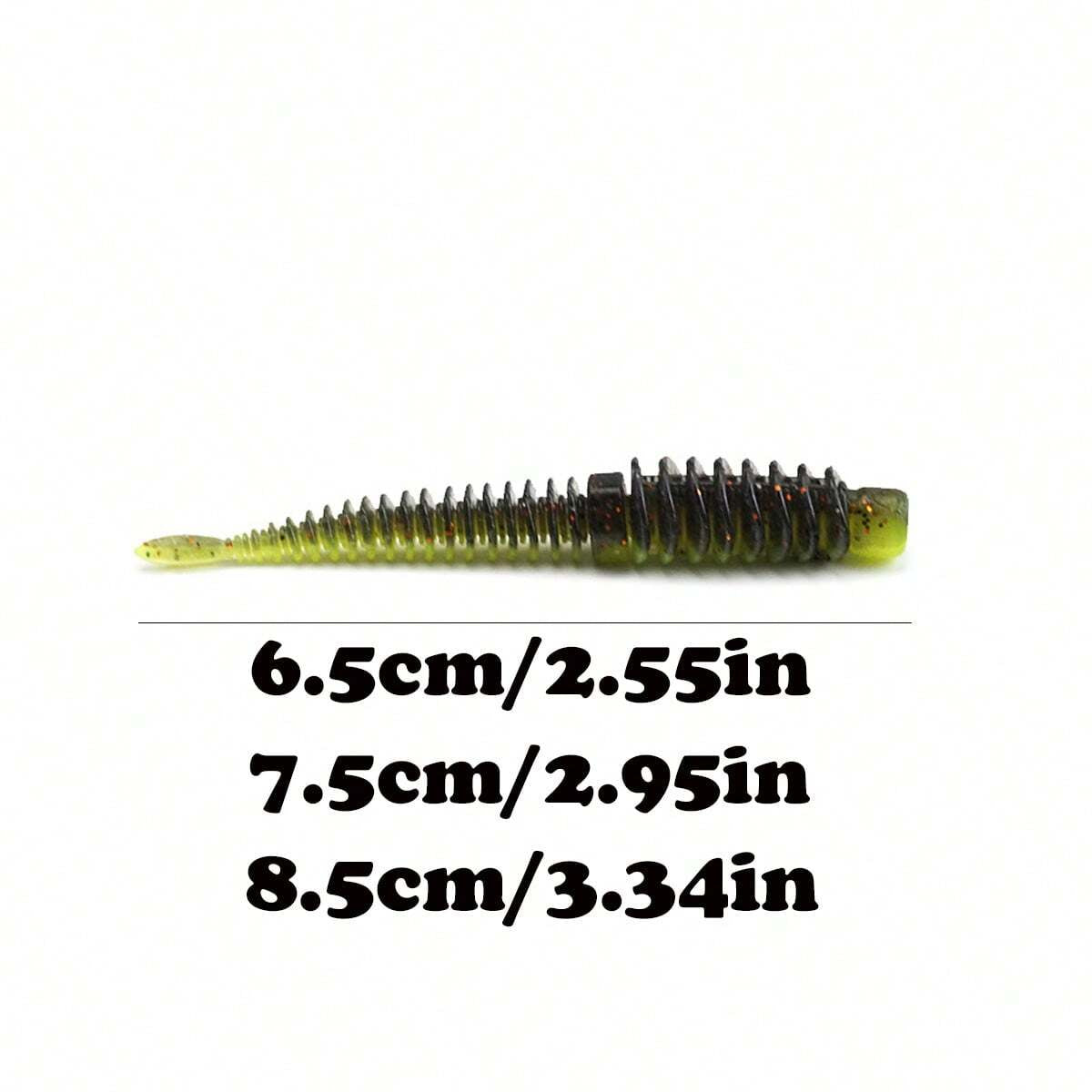 10 Pcs/Bag Pin Tail Floating Soft Worms Reverse Thread Design with Den ...