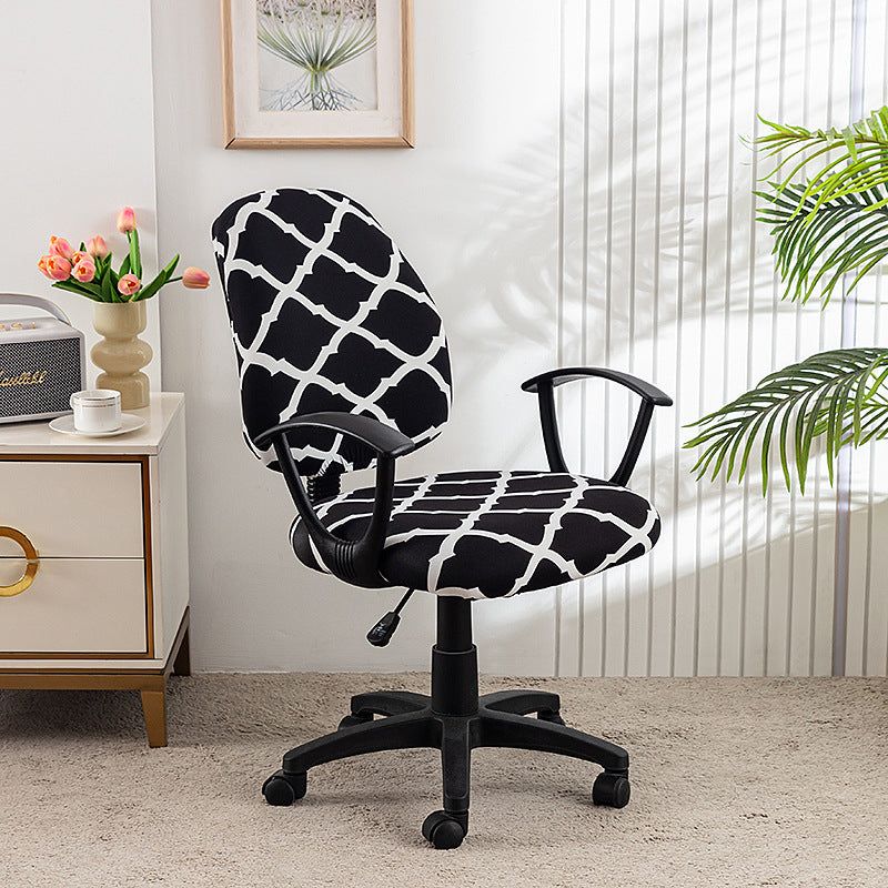 Split Print Universal Office Chair Cover 2 Piece Set Geometric Space ...