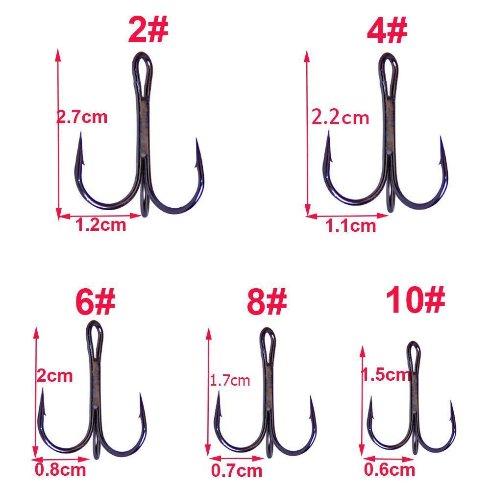 50Pcs Carbon Steel Treble Fishing Hooks online sale at renicart.com ...