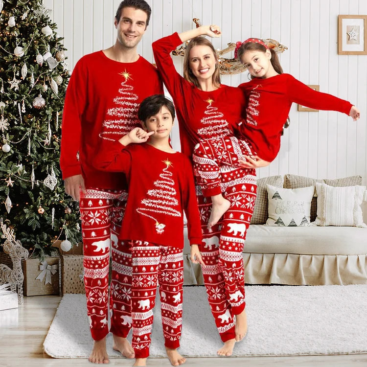 Red Christmas Tree Suits Family Look Pajama Set– JOYINBOX