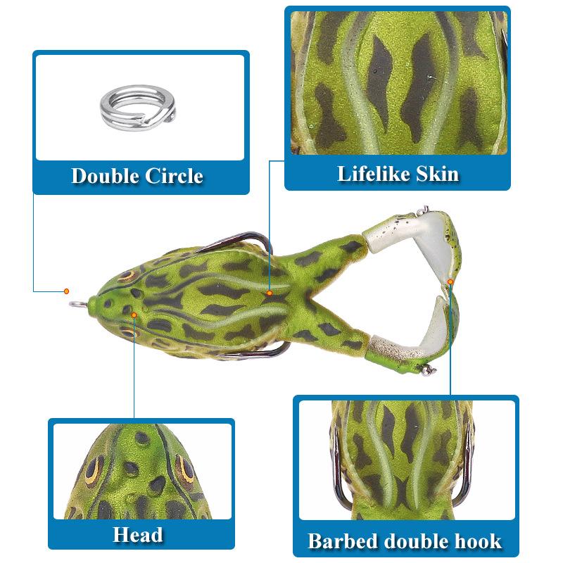 Double Propellers Frogs Soft Bait Soft Silicone Fishing Lures Floating ...