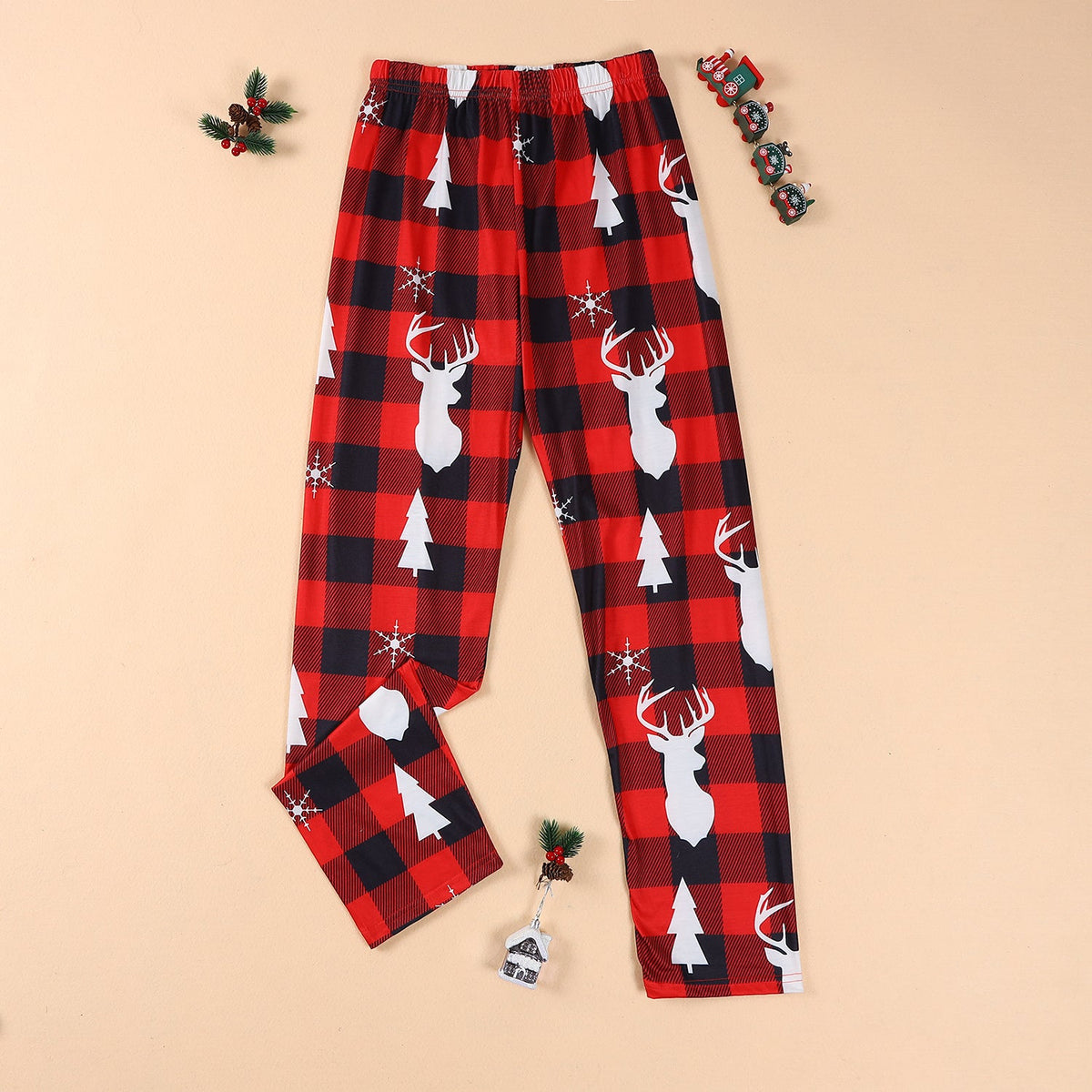 Christmas Red Plaid Pajama Set Snowman Letter Pattern– JOYINBOX